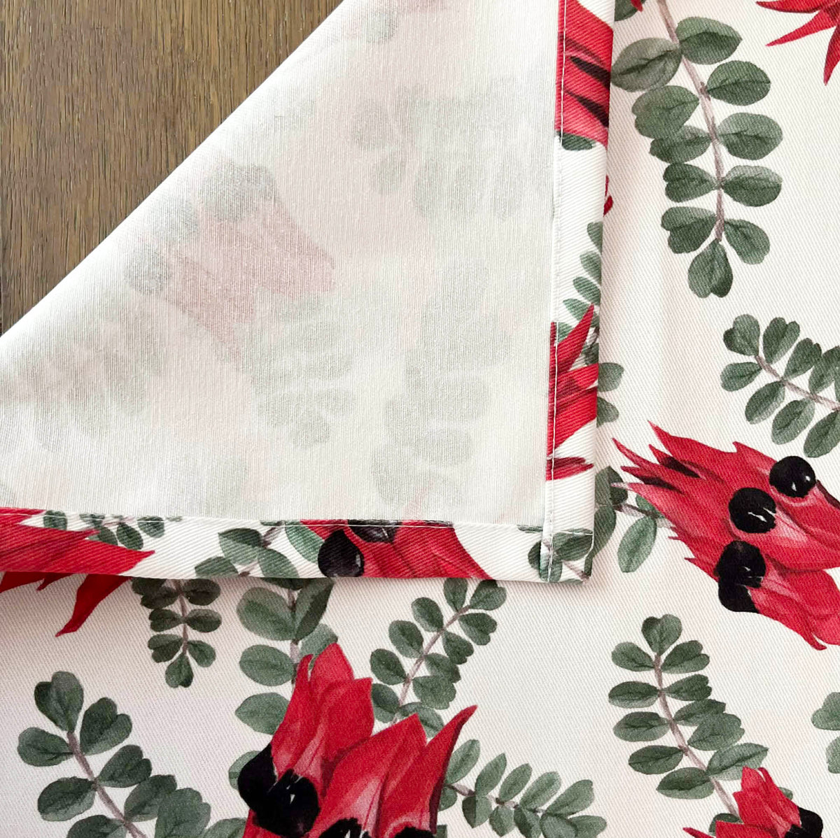 Australian Sturt Desert Pea Table Runner | Australian Made | Silken Twine