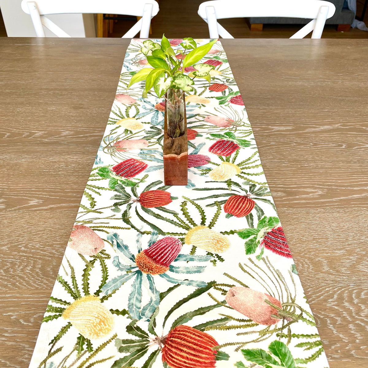 Australian Banksia Table Runner | Australian Made | Silken Twine