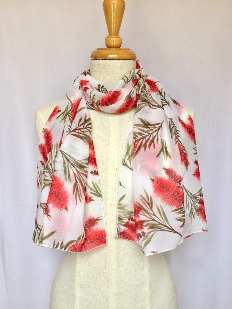 Bottlebrush Scarf Australian Made Native Flora Gifts by Silken Twine