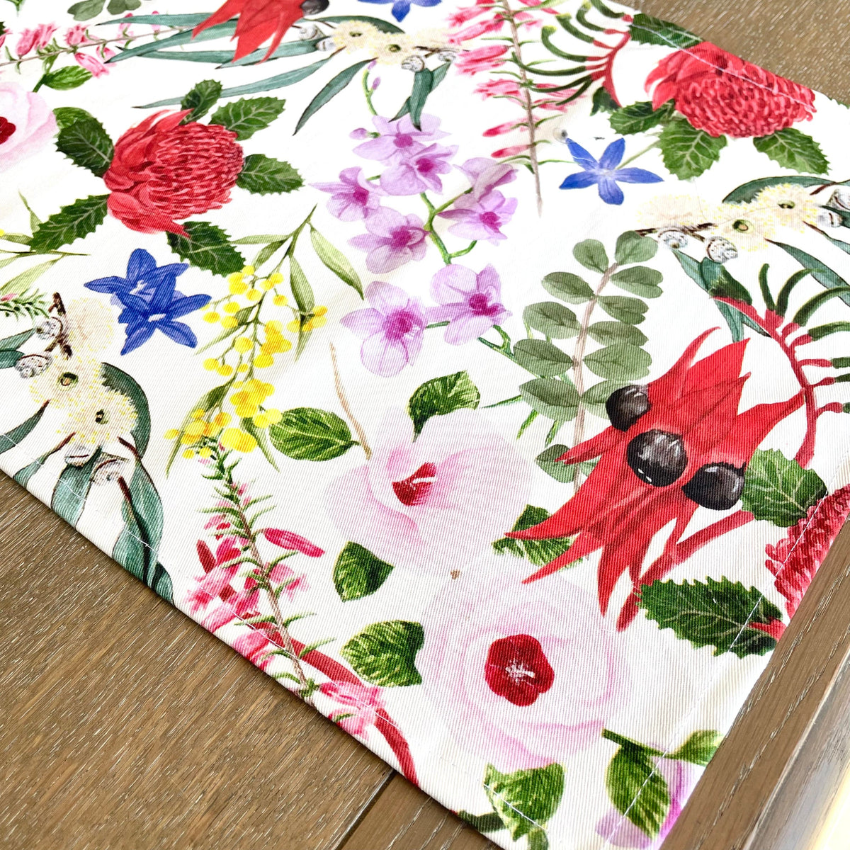 Australian Floral Emblem Table Runner | Australian Made | Silken Twine