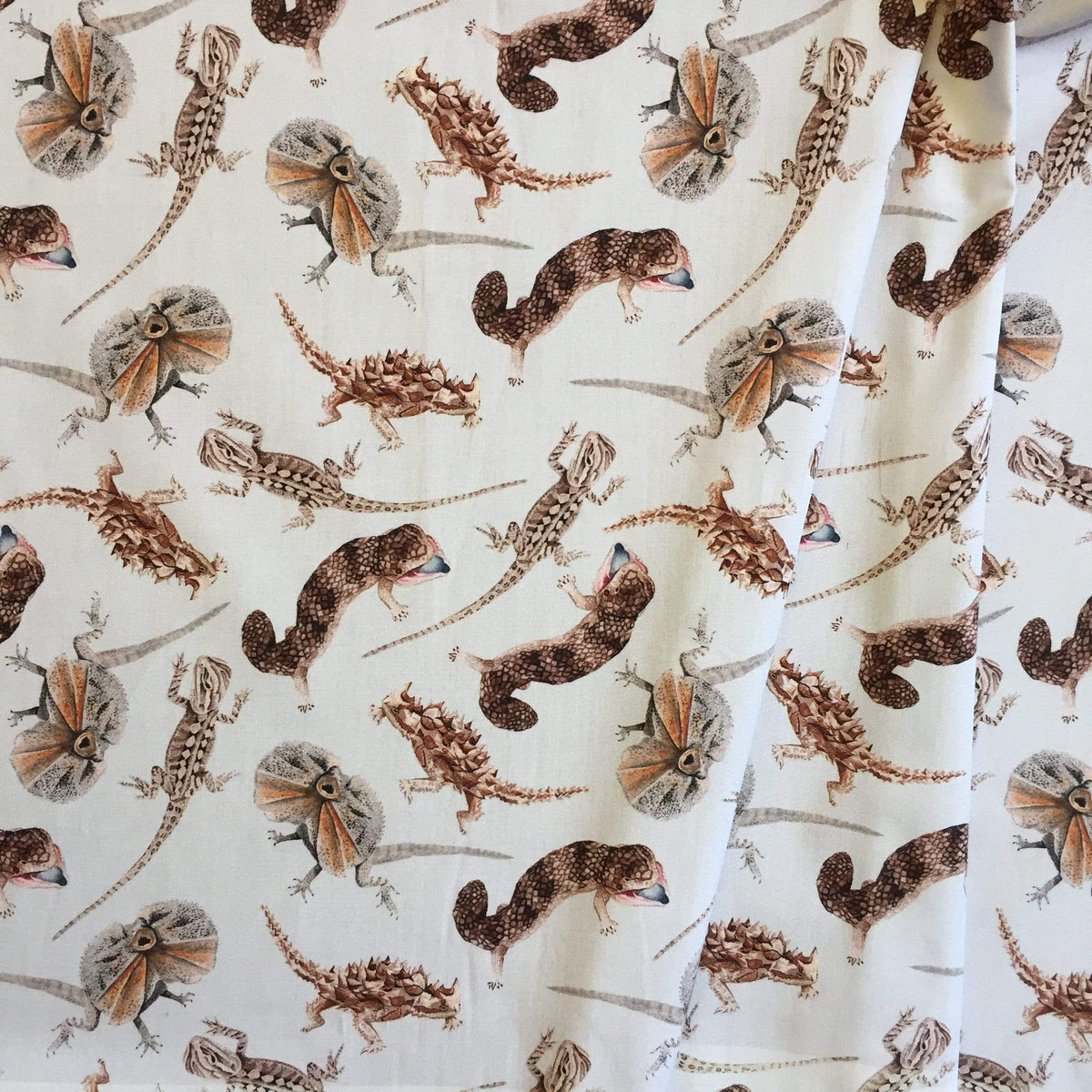 Australian Lizard Fabric Grey Cotton Poplin by the half meter – Silken ...