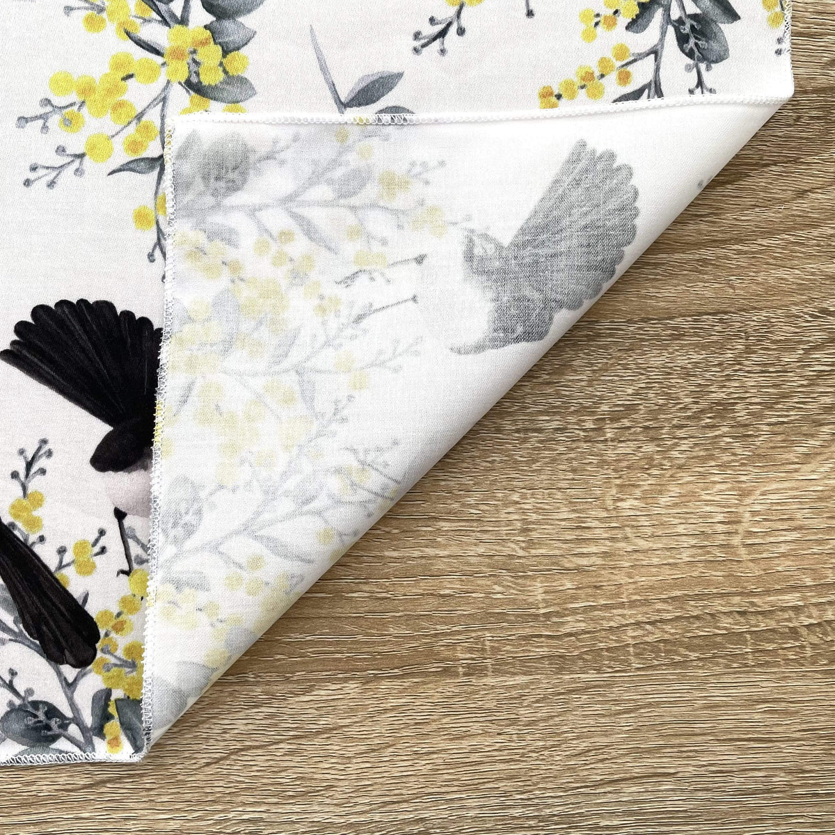 Willie Wagtail single handkerchief by Silken Twine Australia Handmade